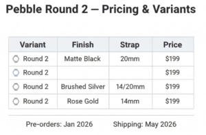 Pebble Round 2 Smartwatch: Full Specs, Price & CES 2026 First Look