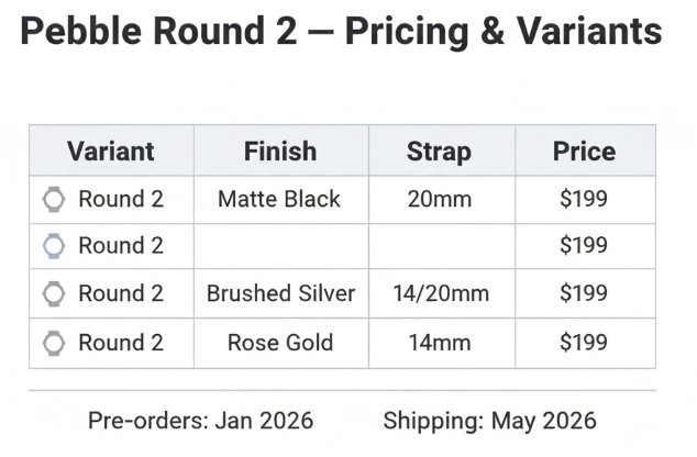 Pebble Round 2 Smartwatch: Full Specs, Price & CES 2026 First Look